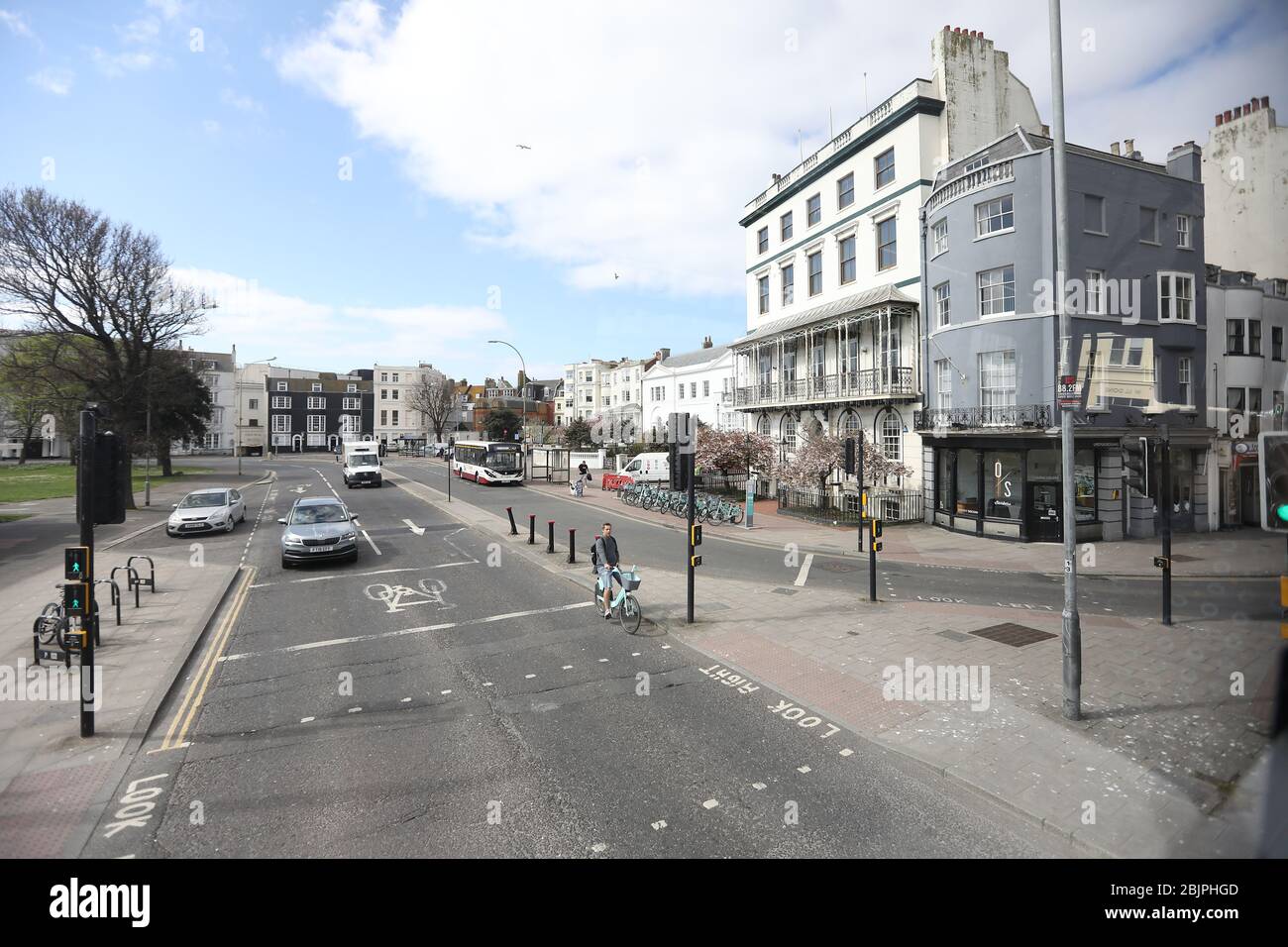 Quiet streets in Brighton during the Coronavirus lock down Stock Photo ...