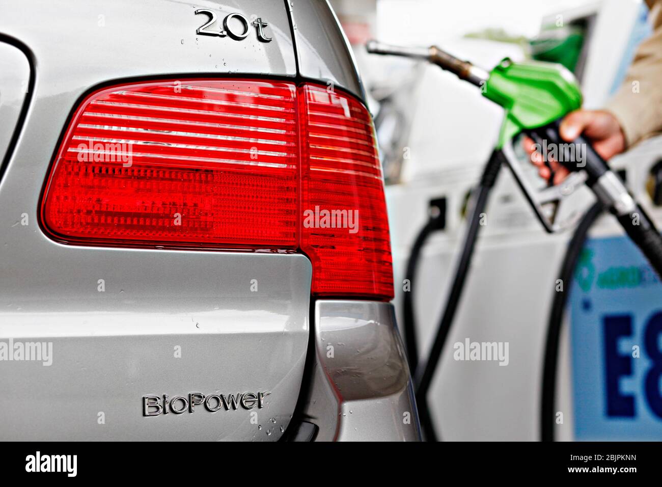 Ethanol e85 alcohol at the petrol station offering green hi-res stock ...