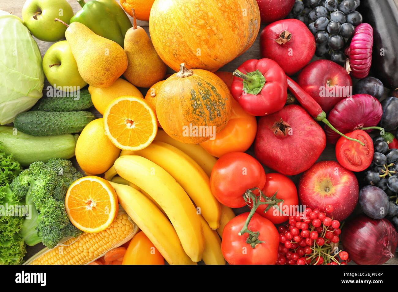 View of delicious ripe fruits and vegetables Stock Photo - Alamy