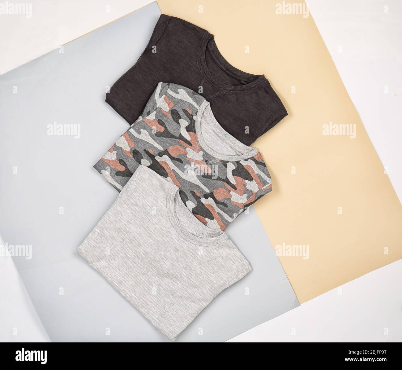 Set of child's clothes on color background Stock Photo - Alamy