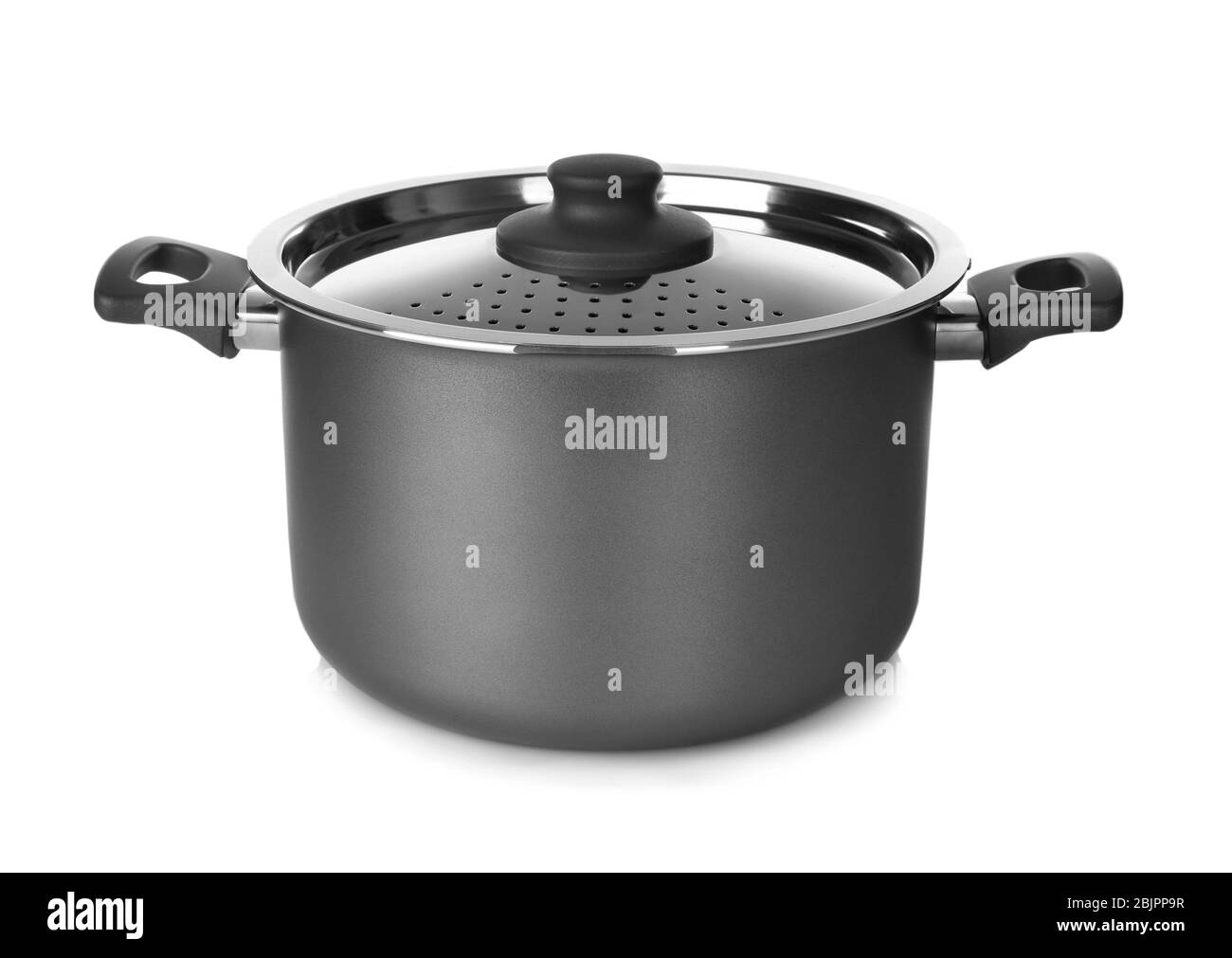 Saucepan on white background Stock Photo - Alamy