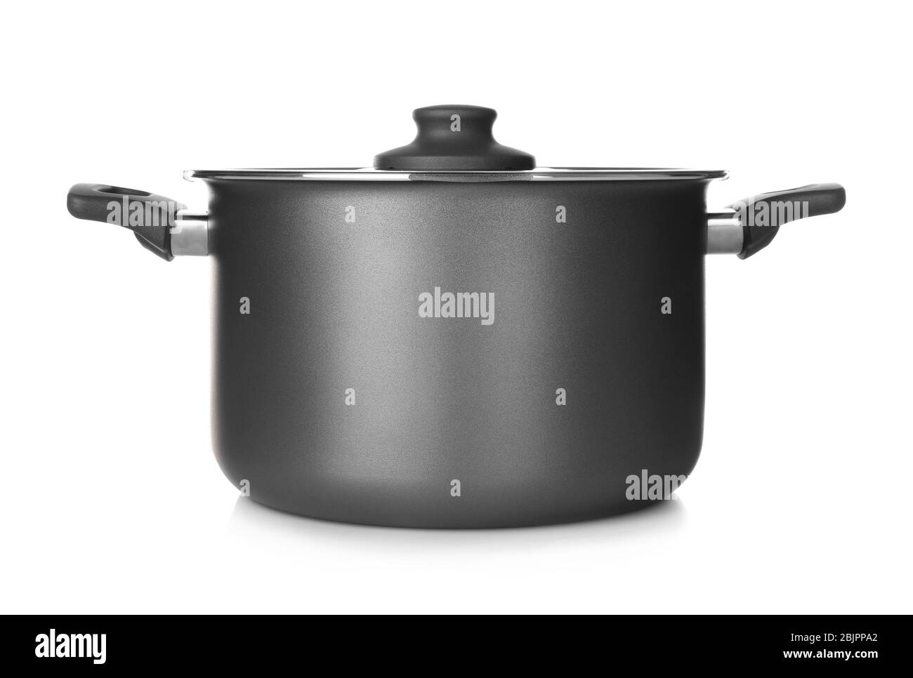 Saucepan on white background Stock Photo - Alamy