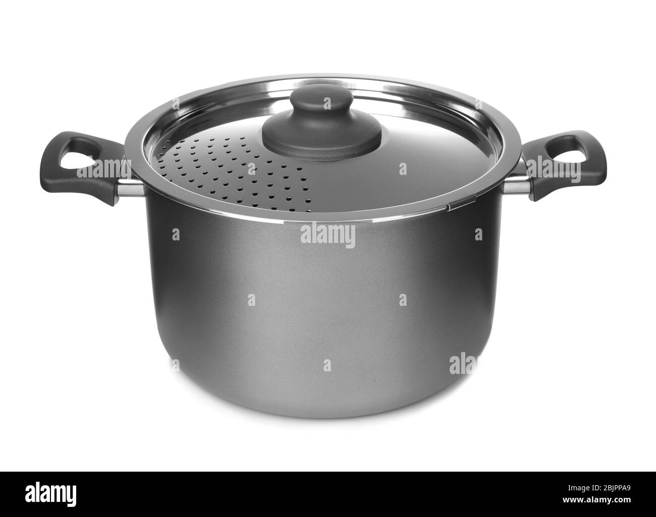 Saucepan on white background Stock Photo - Alamy