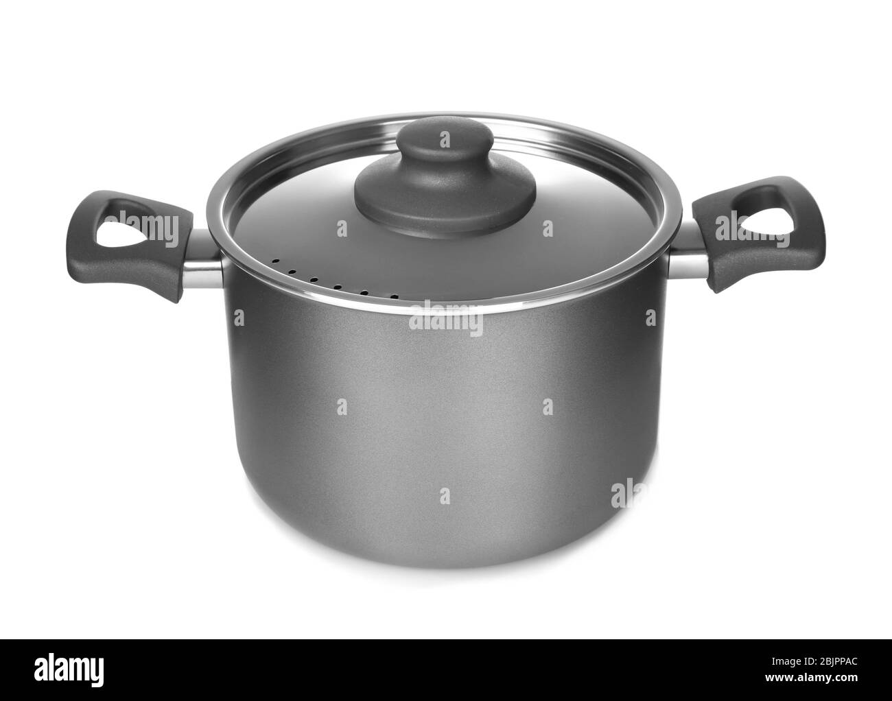 Saucepan on white background Stock Photo - Alamy
