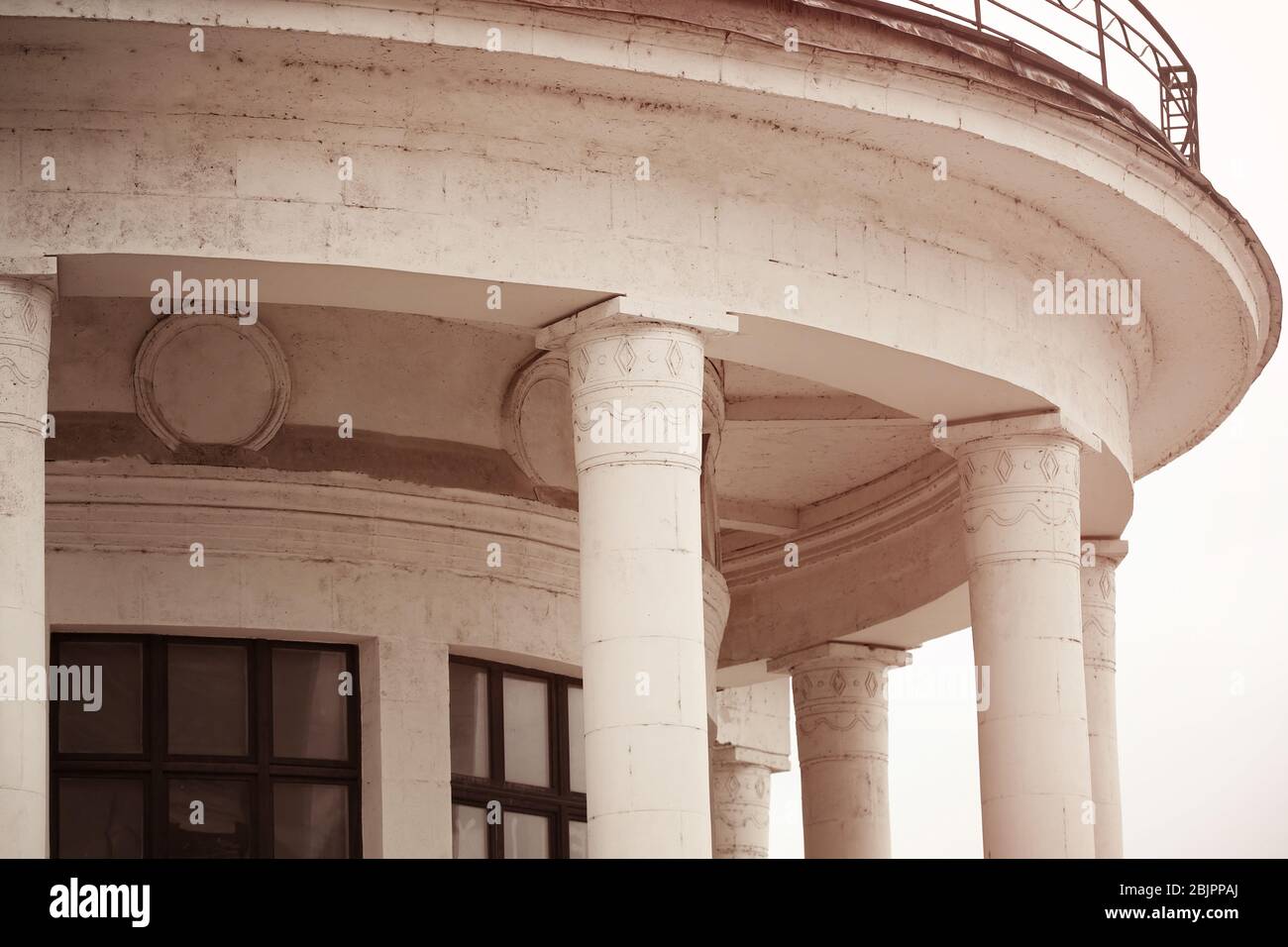 Facade of beautiful building with columns Stock Photo - Alamy