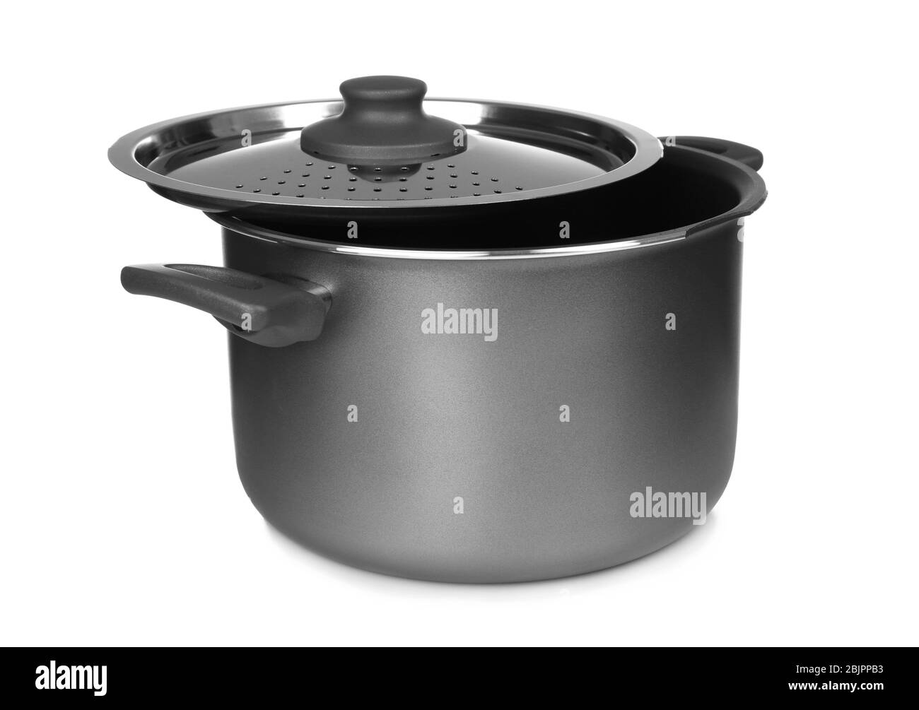 Saucepan on white background Stock Photo - Alamy