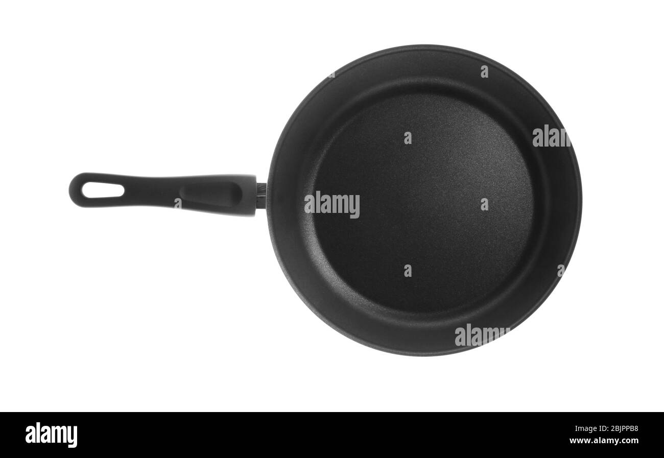 Frying pan on white background Stock Photo - Alamy