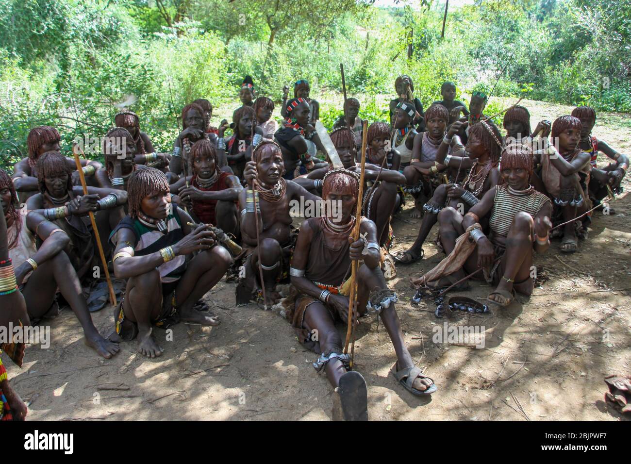 Hamar Women Dance At a Bull Jumping Ceremony, Dimeka, Omo Valley ...