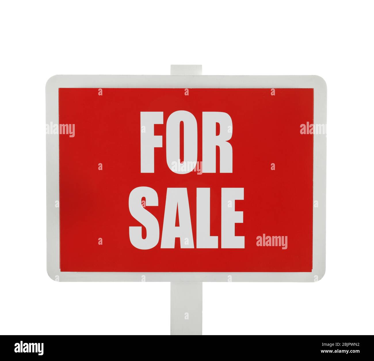"For sale" sign on white background Stock Photo - Alamy