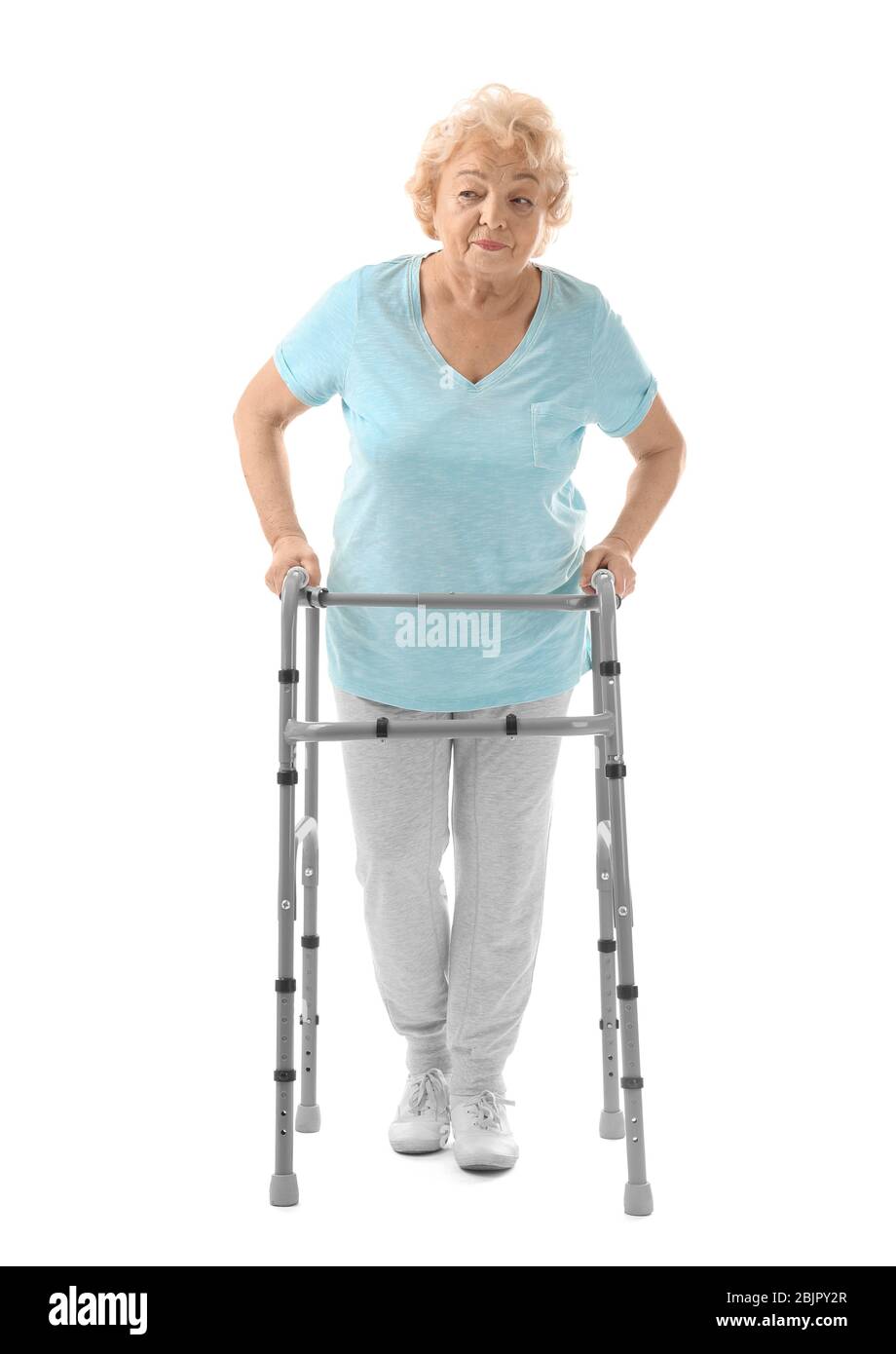 Old Woman Walker Cut Out Stock Images & Pictures - Alamy
