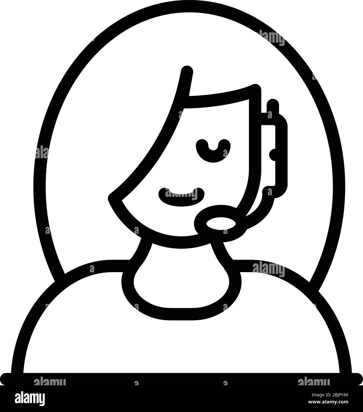 Call center woman icon, outline style Stock Vector Image & Art - Alamy