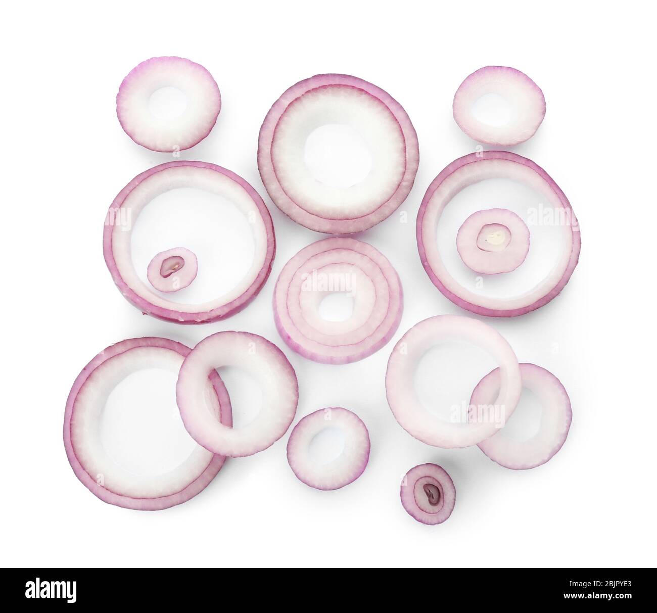Sliced red onion on white background Stock Photo - Alamy