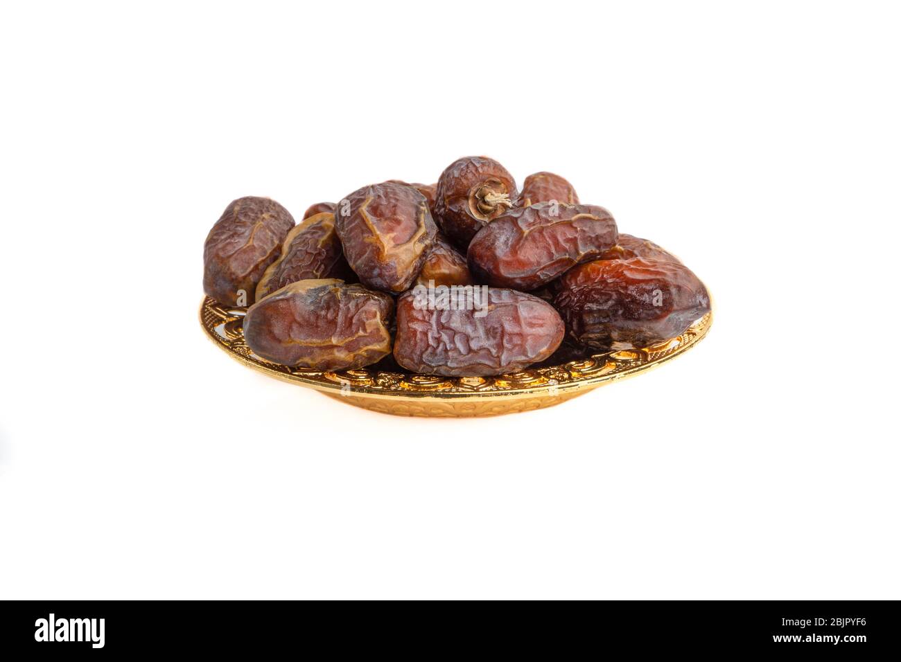Date fruits or dry dates isolated on white background.Ramadan Kareem ...