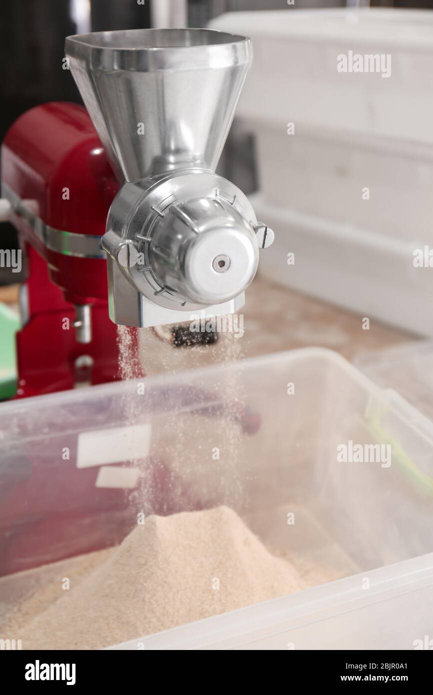 Flour grinding machine hi-res stock photography and images - Alamy