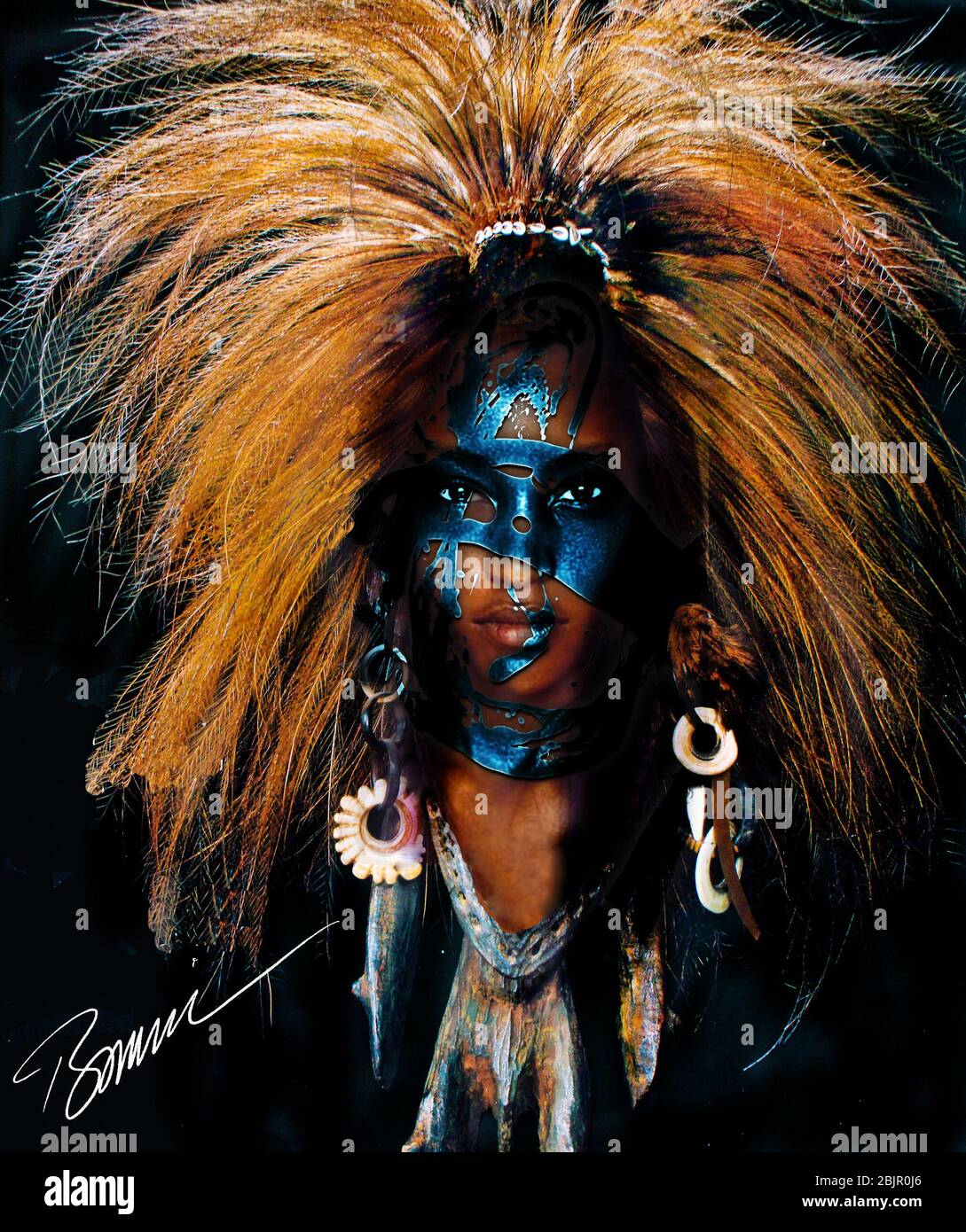 Native in blue Stock Photo - Alamy