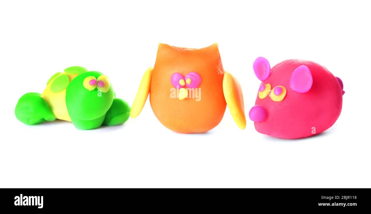 Plasticine figures on white background Stock Photo - Alamy
