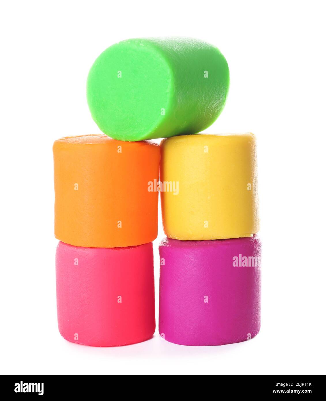 Colorful play dough on white background Stock Photo - Alamy