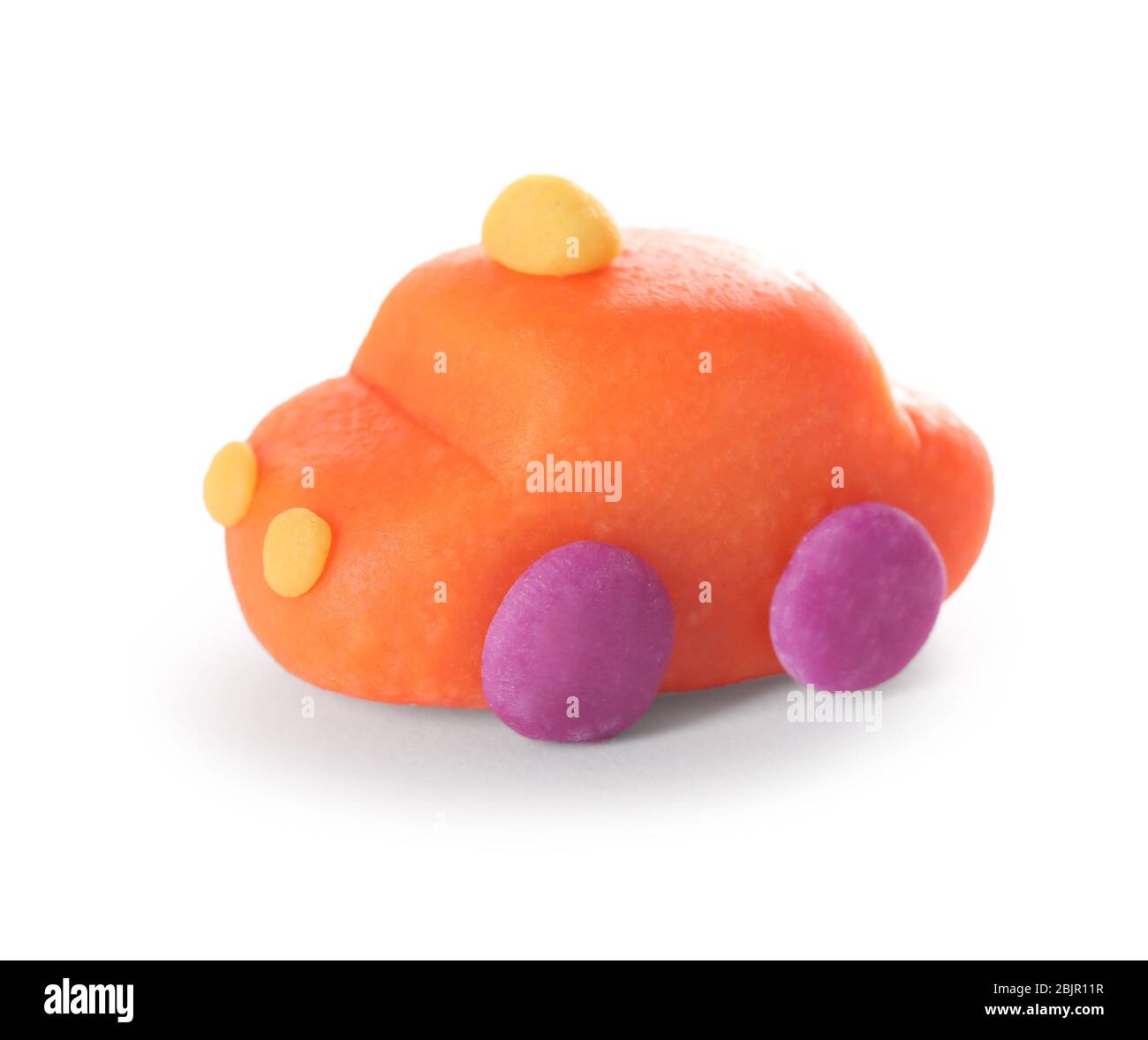 Plasticine car on white background Stock Photo - Alamy