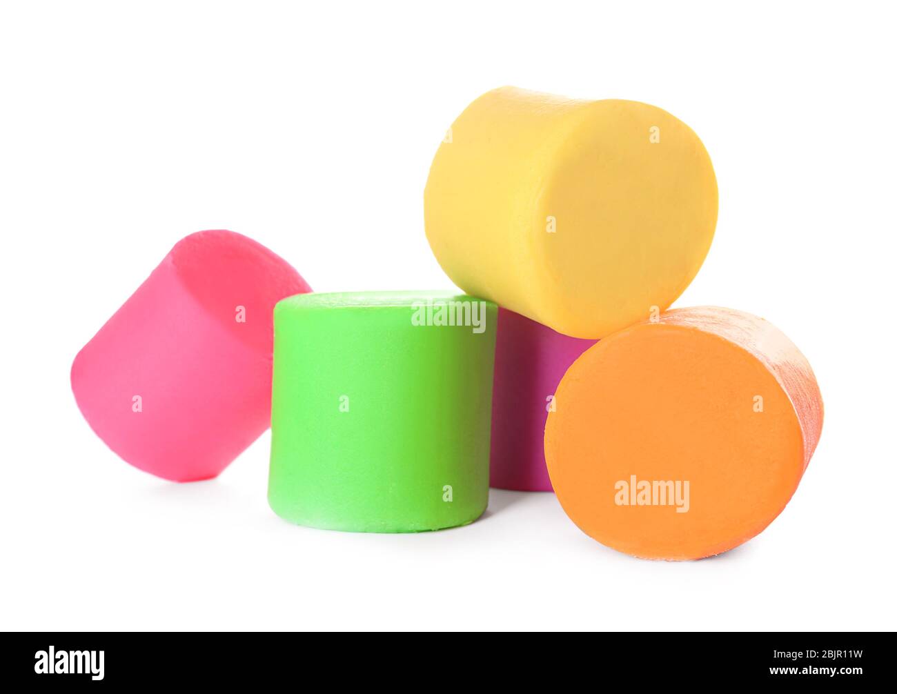 Colorful play dough on white background Stock Photo - Alamy