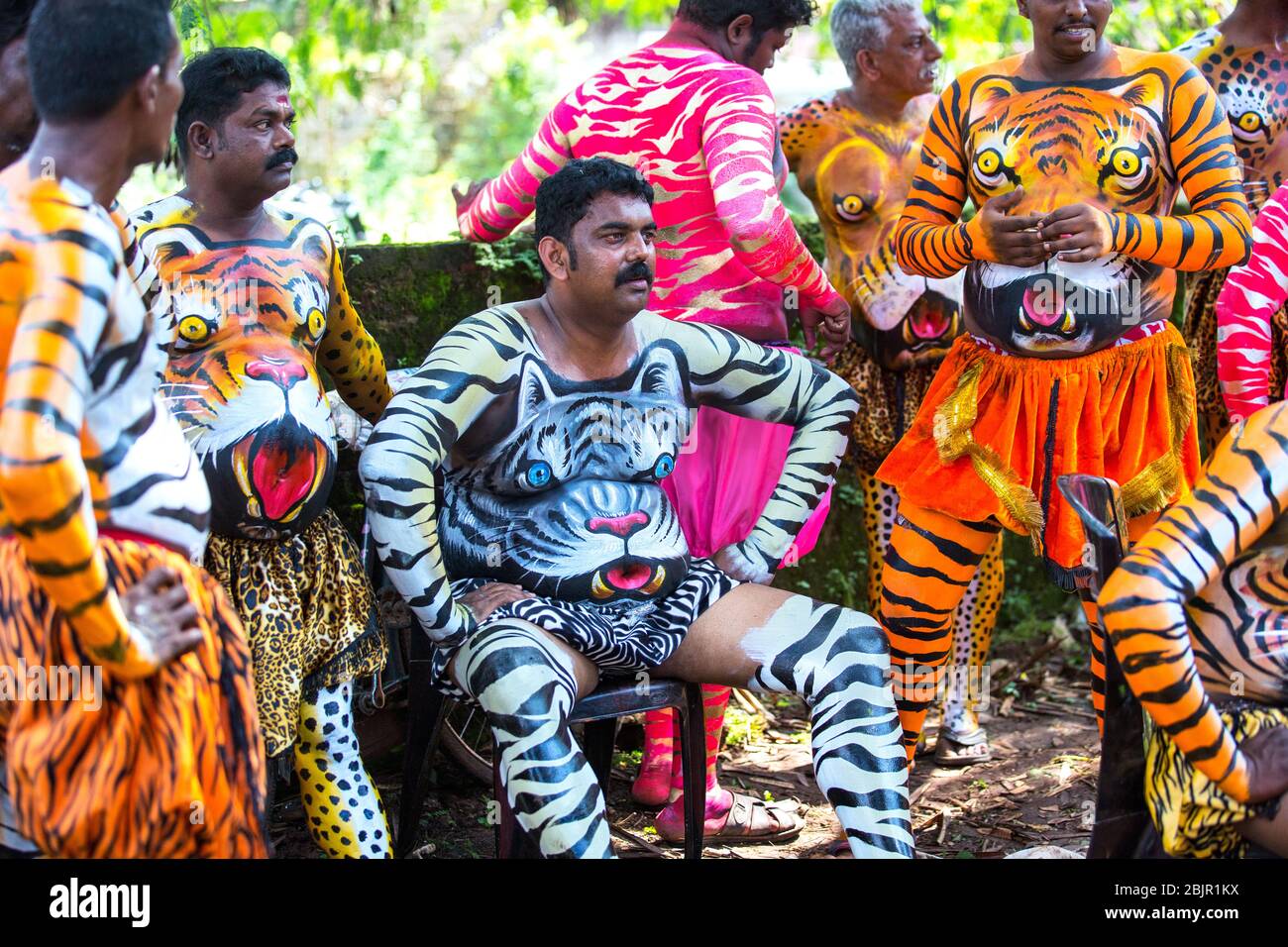 pulikkali or tiger dance performers from the streets of thrissur ...