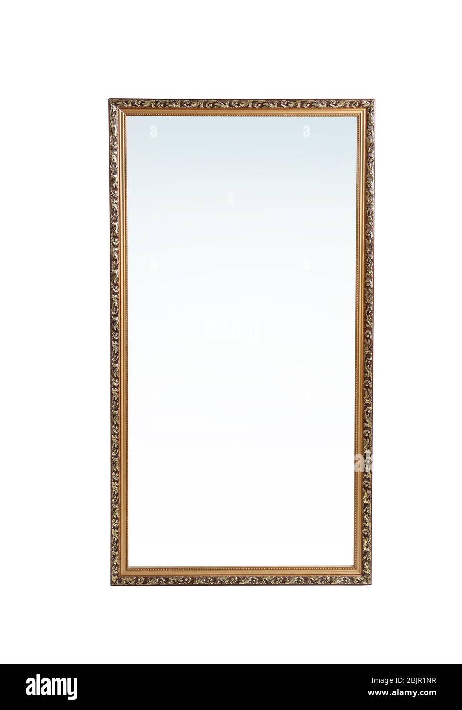 Beautiful big mirror on white background Stock Photo - Alamy