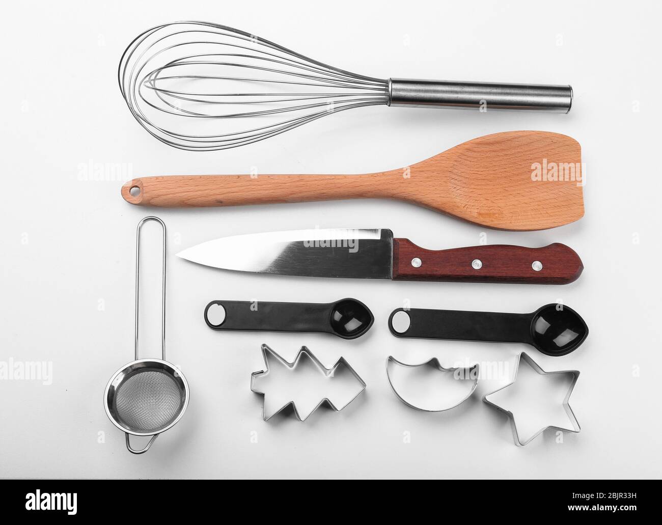 Set of kitchenware for cooking pastries on white background Stock Photo ...