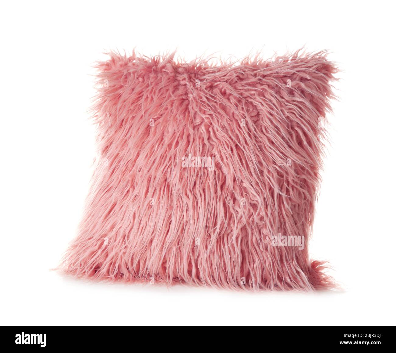 Pink fluffy pillow, isolated on white Stock Photo - Alamy
