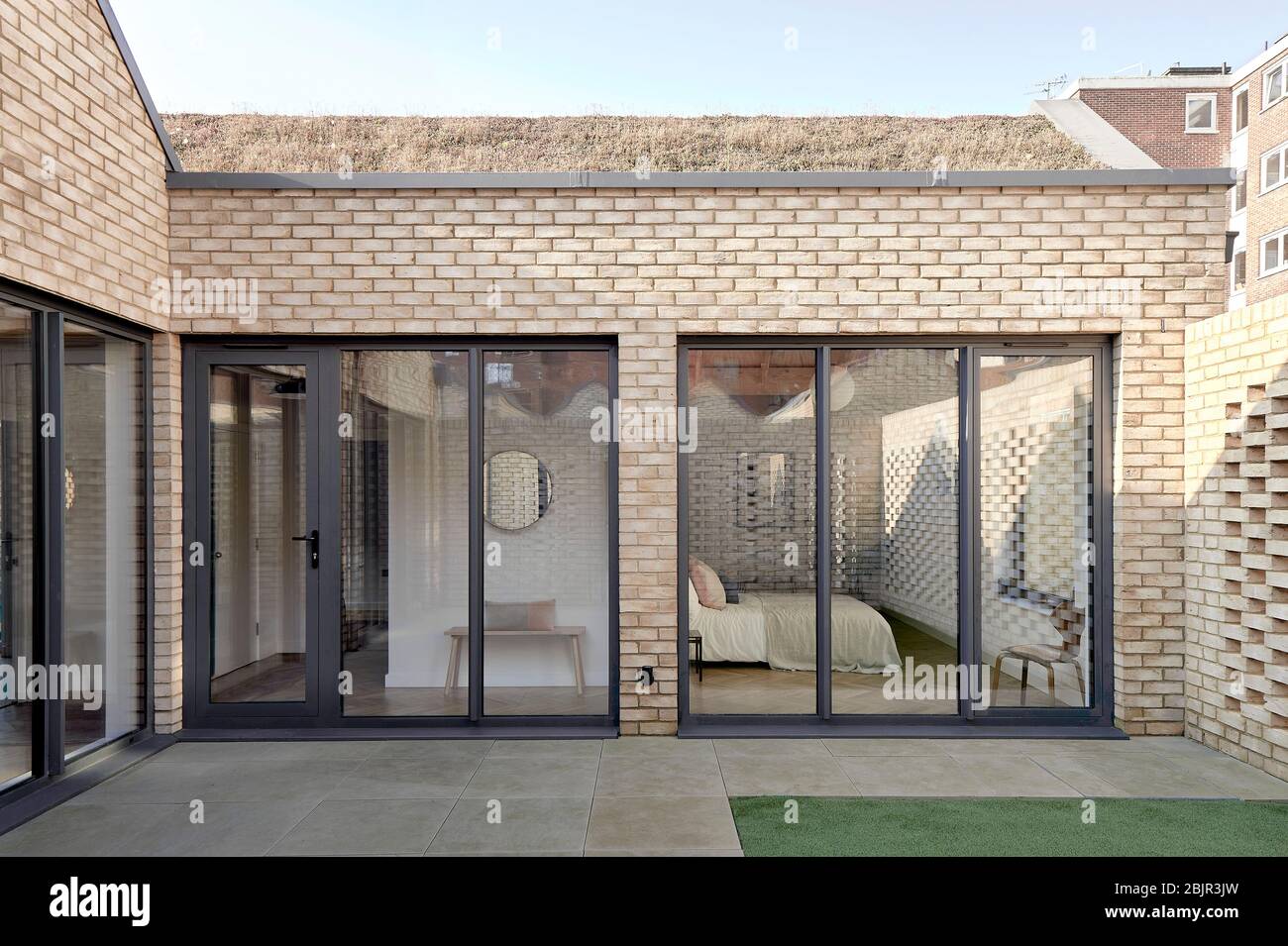 Inside the courtyard looking into the interior of the building complex ...