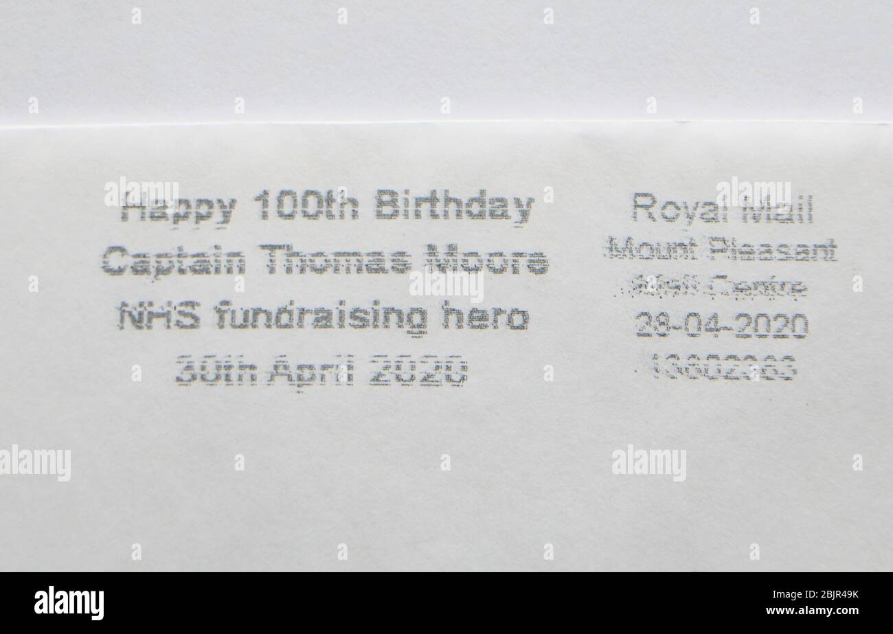 Special Royal Mail postmark to celebrate NHS hero Captain Tom's 100th ...