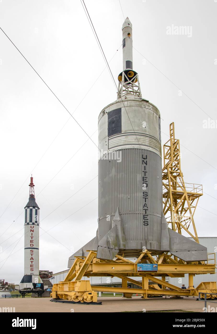 rockets in the rocket park at the space center houston texas Stock ...