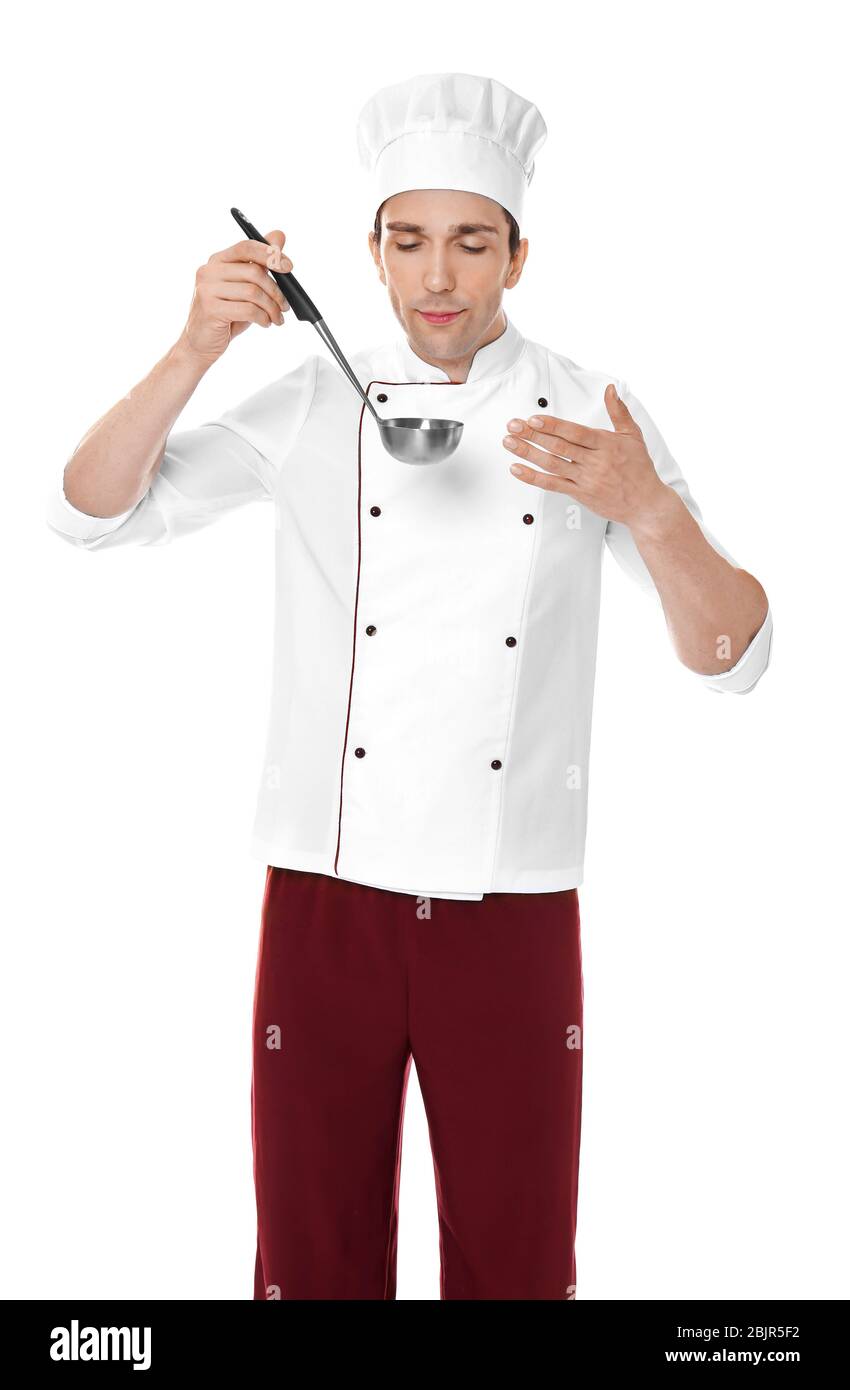 Professional male chef ladle hi-res stock photography and images - Alamy