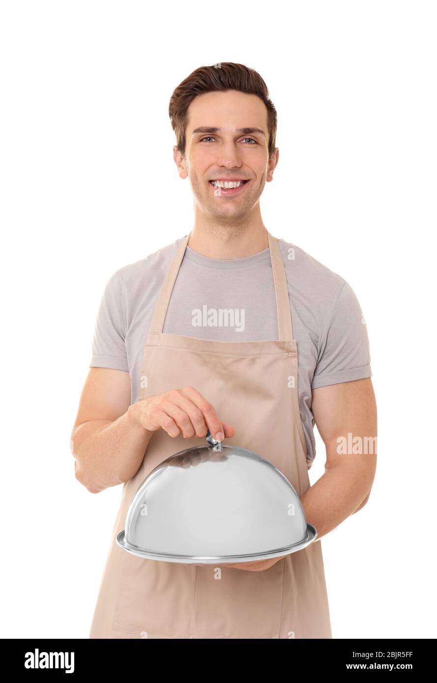 Young man with cloche, isolated on white Stock Photo - Alamy