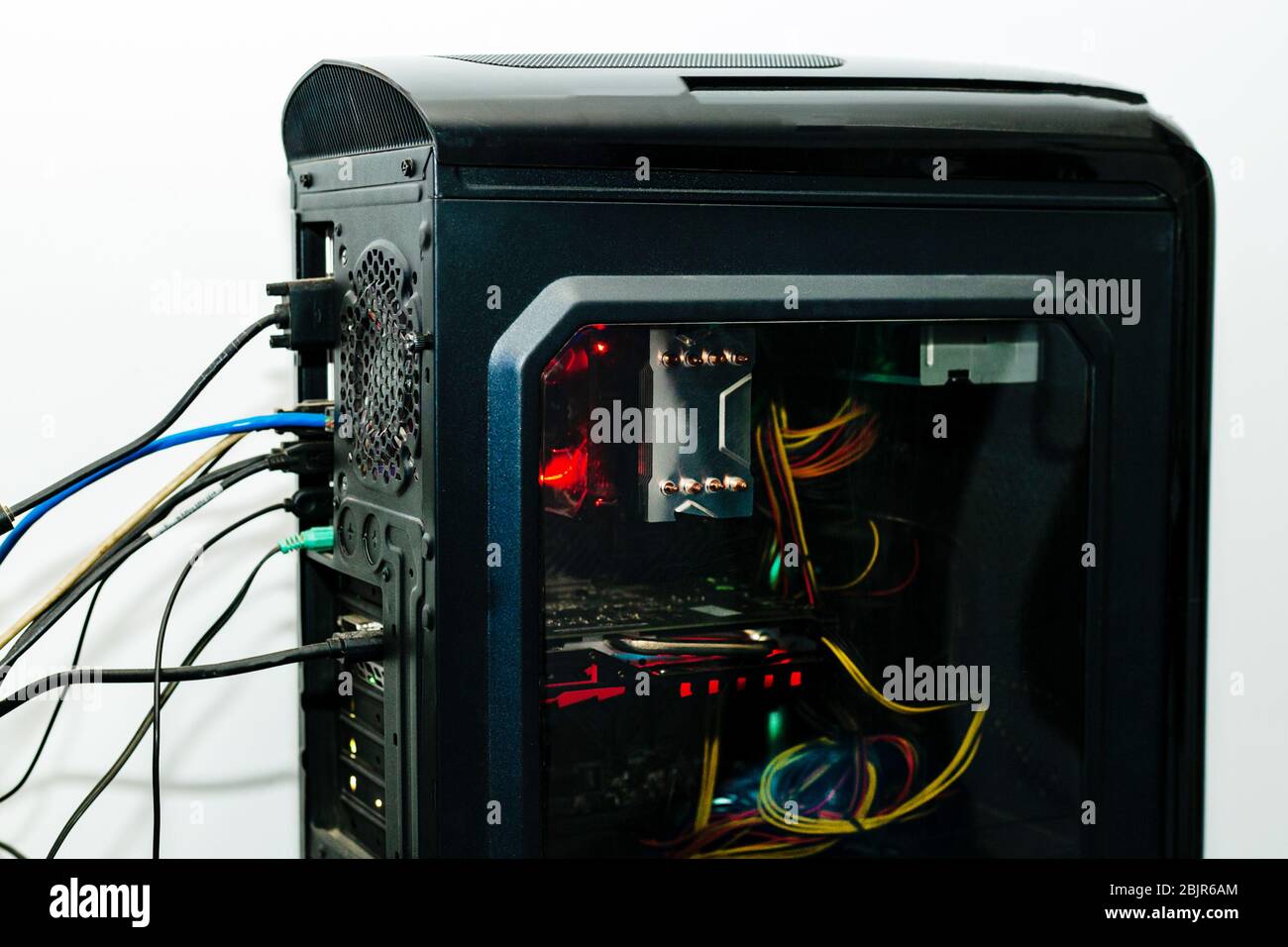 Modern computer CPU with cooling Fan,Modern system, processor, graphics ...