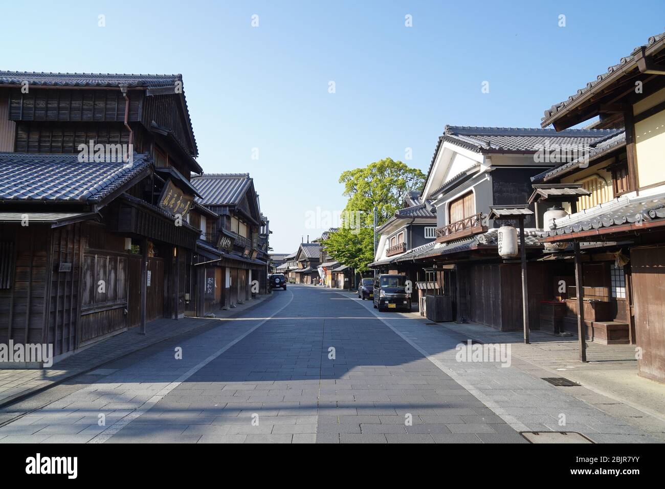 Ise, Japan. 30th Apr, 2020. View of a deserted main tourist street near ...