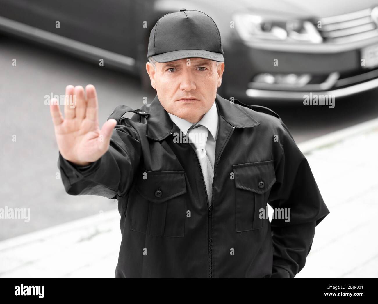 Standing guard stop sign hi-res stock photography and images - Alamy