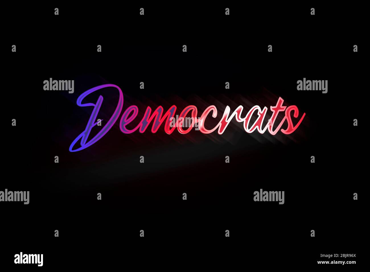 text democrats USA election democracy flag neon banner Stock Photo - Alamy