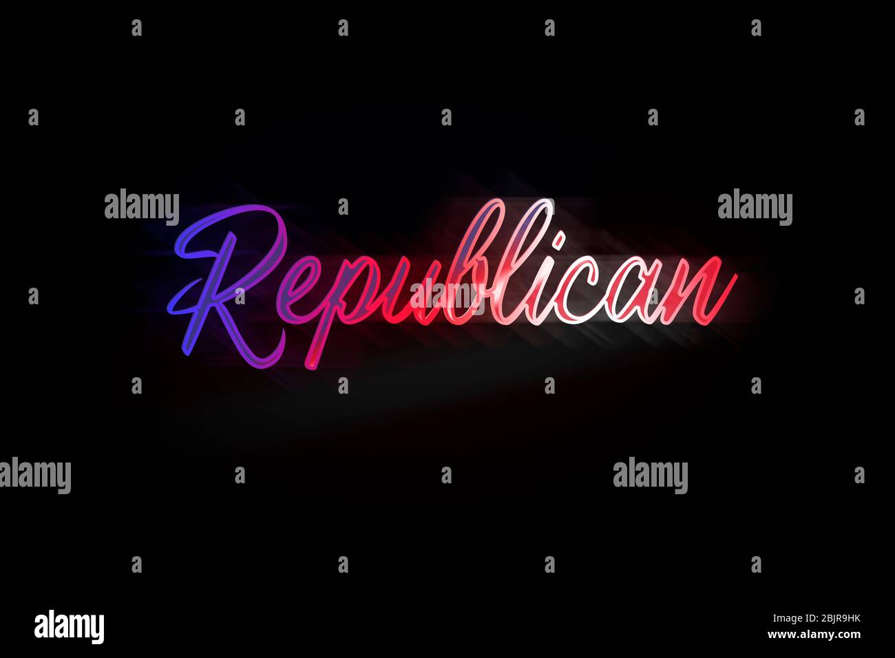 text republican USA election democracy flag neon banner Stock Photo - Alamy