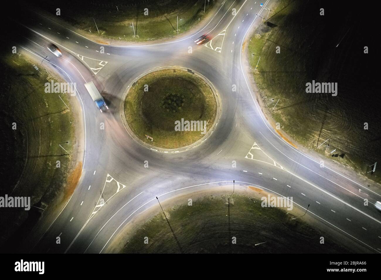 Roundabout night view from above hi-res stock photography and images ...