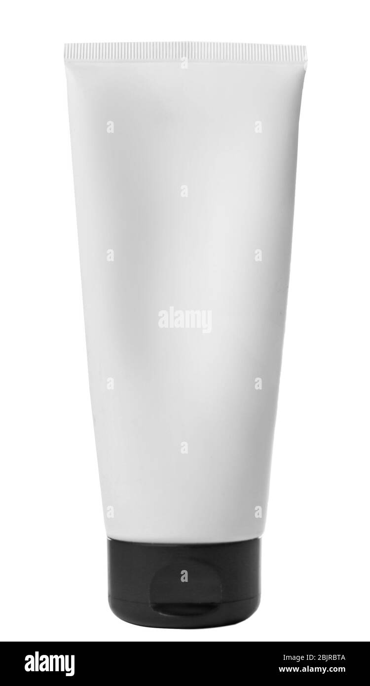 Tube with body cream on white background Stock Photo - Alamy