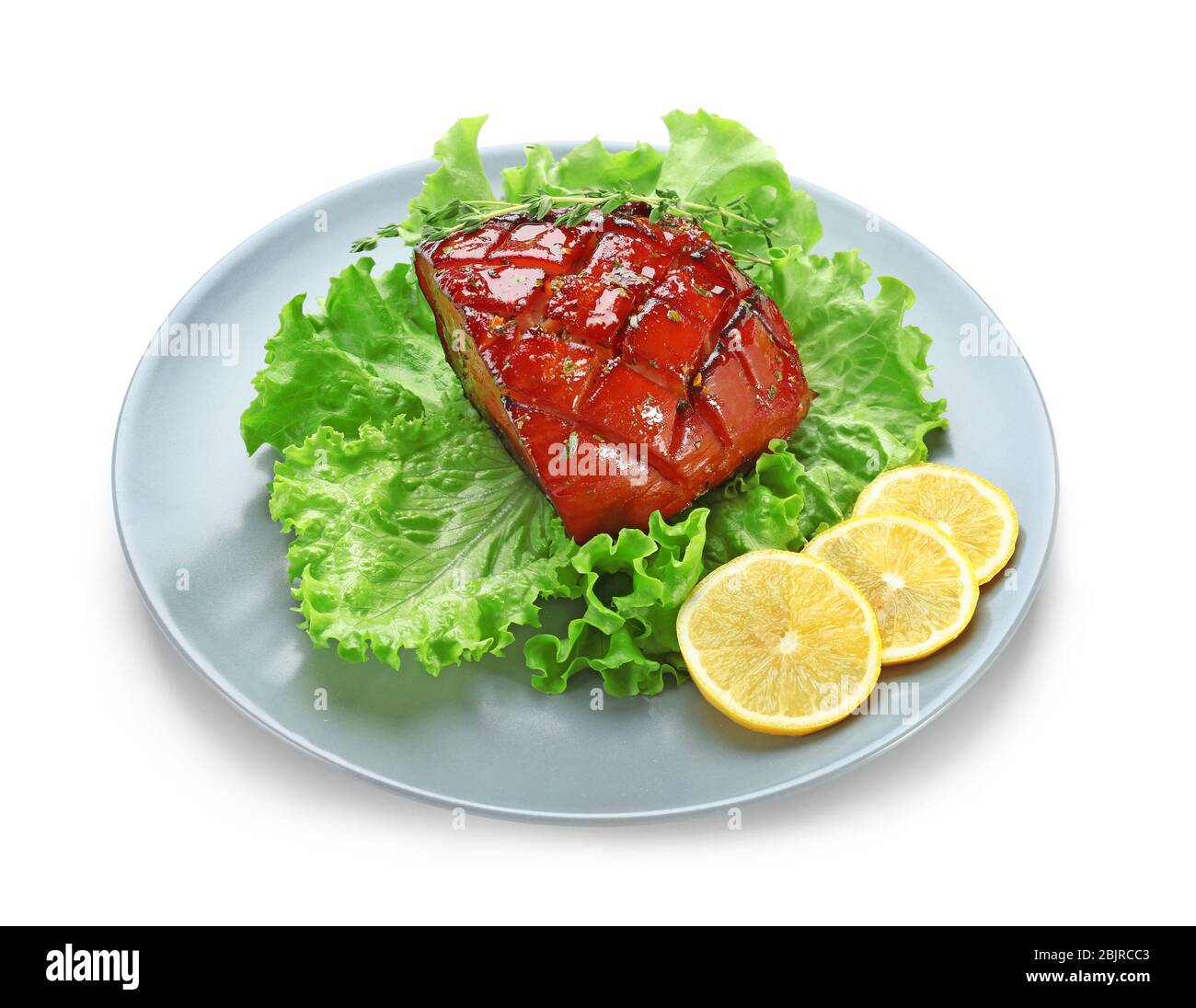 Slices ham isolated roast hi-res stock photography and images - Alamy