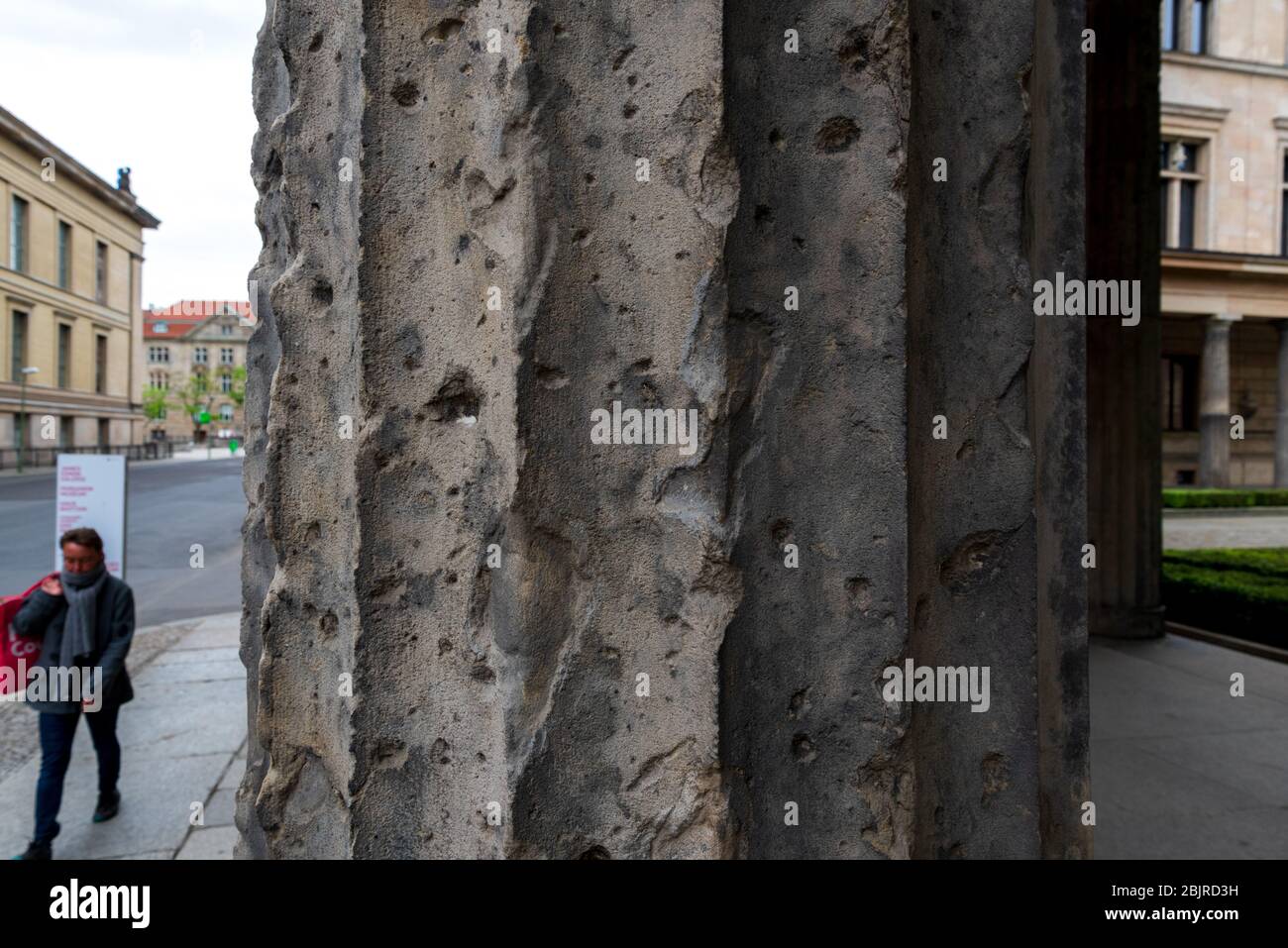 Bullet holes and shell holes on pillars in Kolonnadenhof colonnade on ...