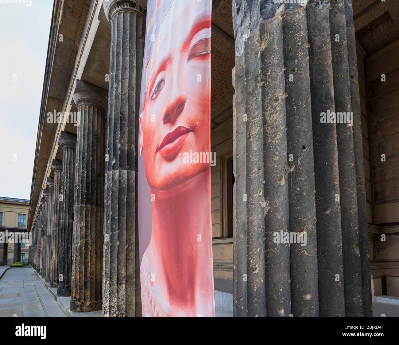 Bullet holes and shell holes on pillars in Kolonnadenhof colonnade on ...
