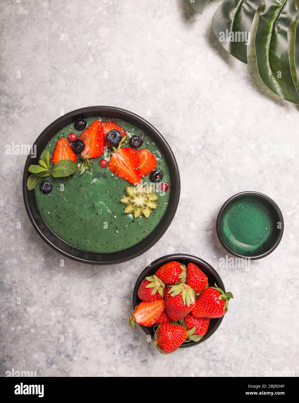 Colorful, healthy food. Acai smoothie bowl. Keto breakfast idea. Fruit ...