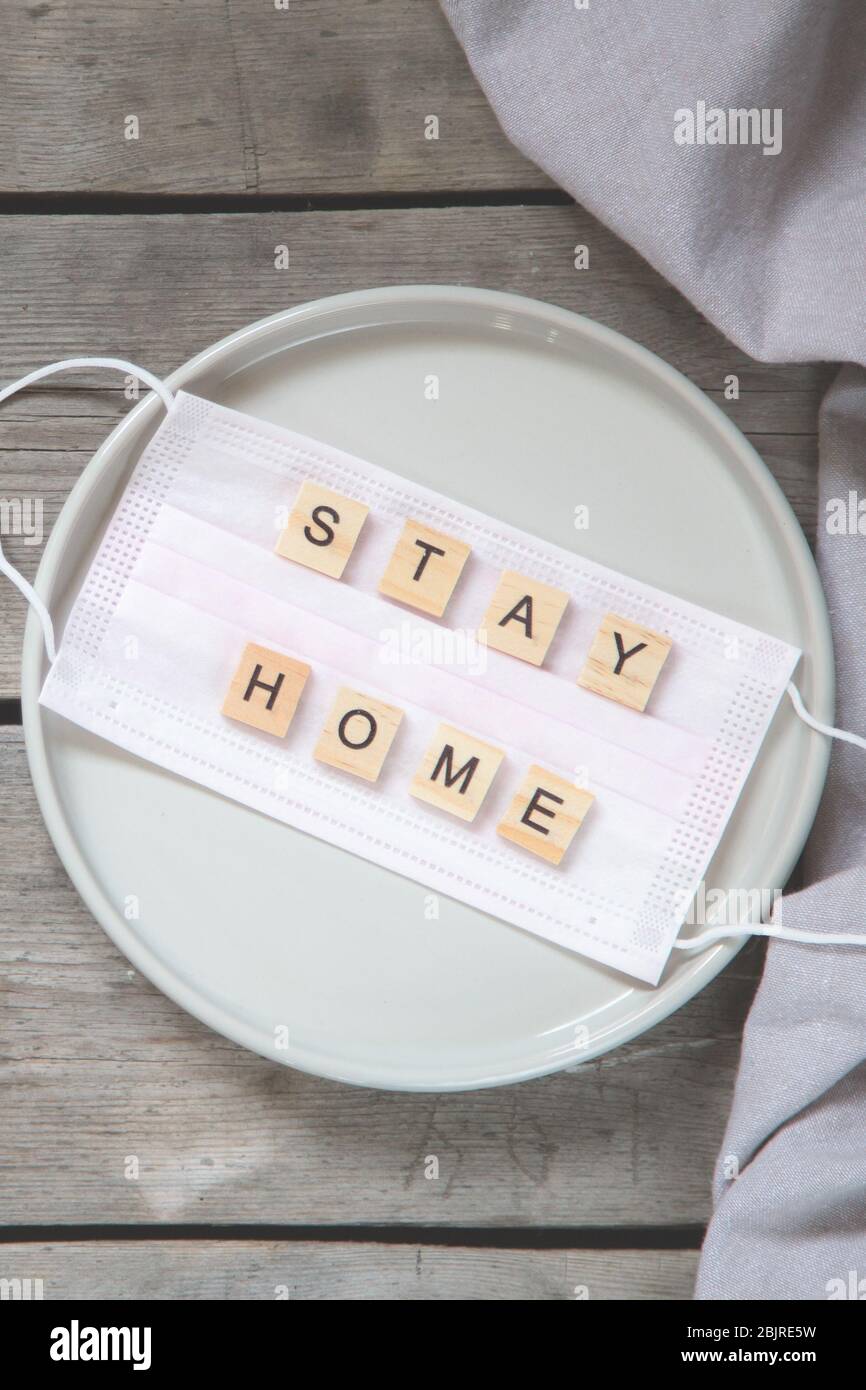 Stay home concept of self-isolation during the Covid-19 coronavirus ...