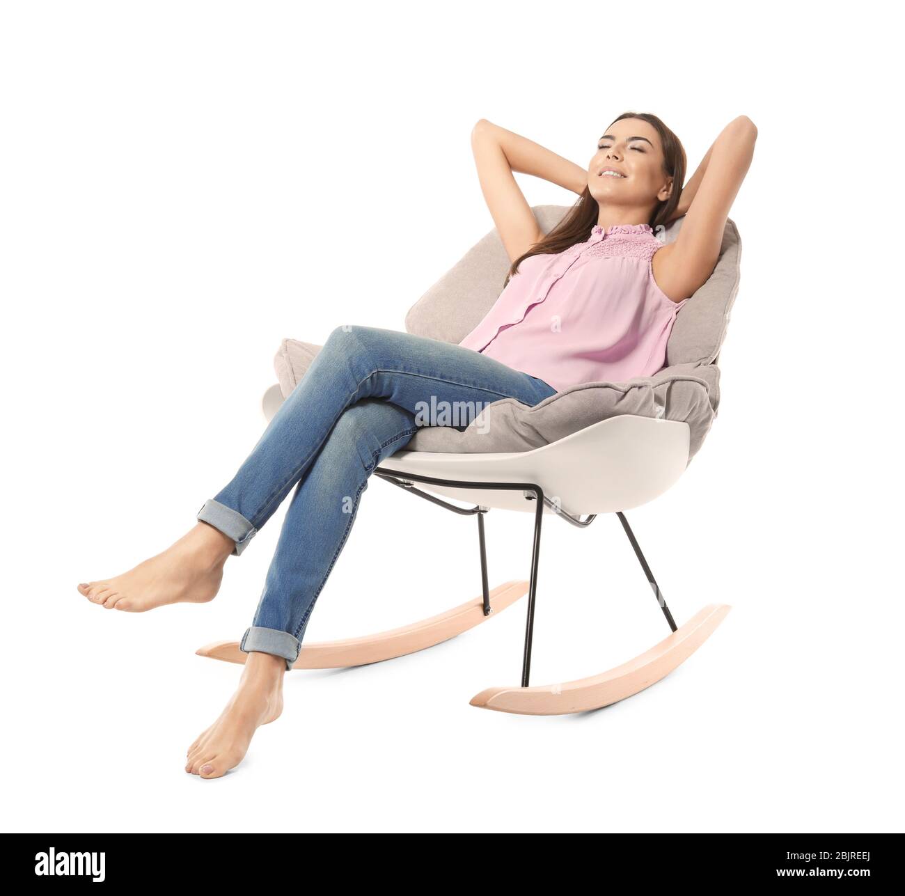 Woman sleeping chair Cut Out Stock Images & Pictures - Alamy