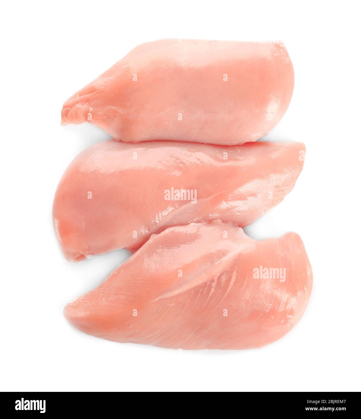 Raw chicken fillet on white background Stock Photo - Alamy
