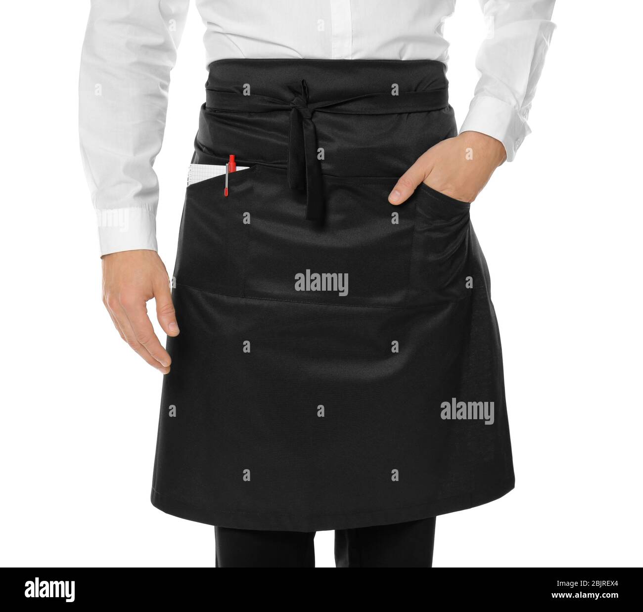 Waiter in black apron hi-res stock photography and images - Alamy