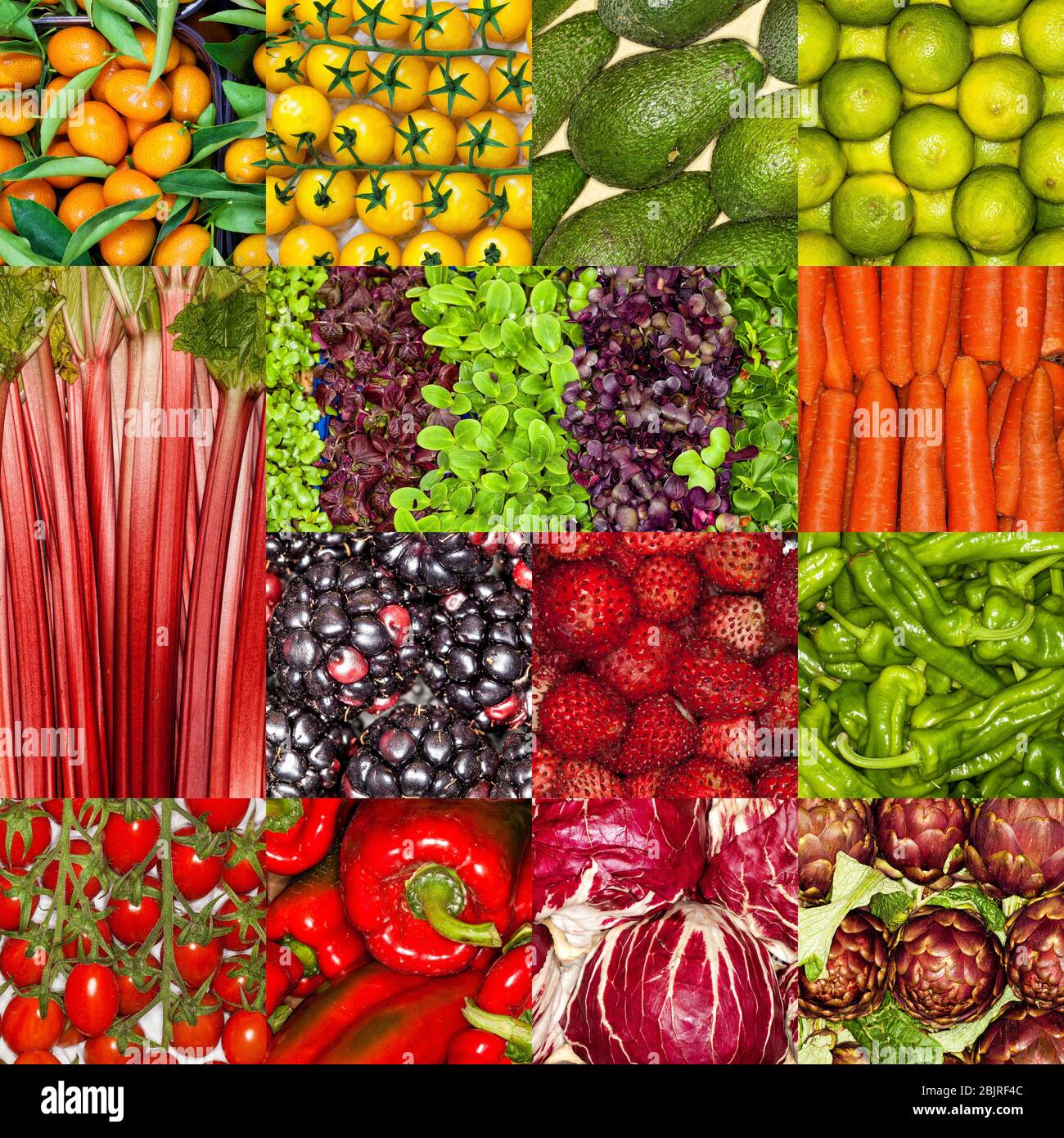 Collage De Frutas Y Verduras