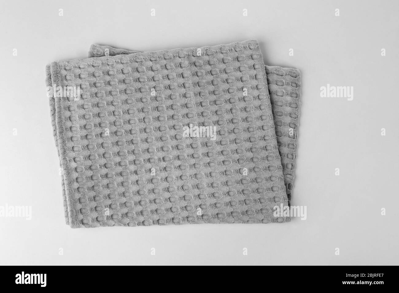 Clean kitchen towel on white background, top view Stock Photo - Alamy