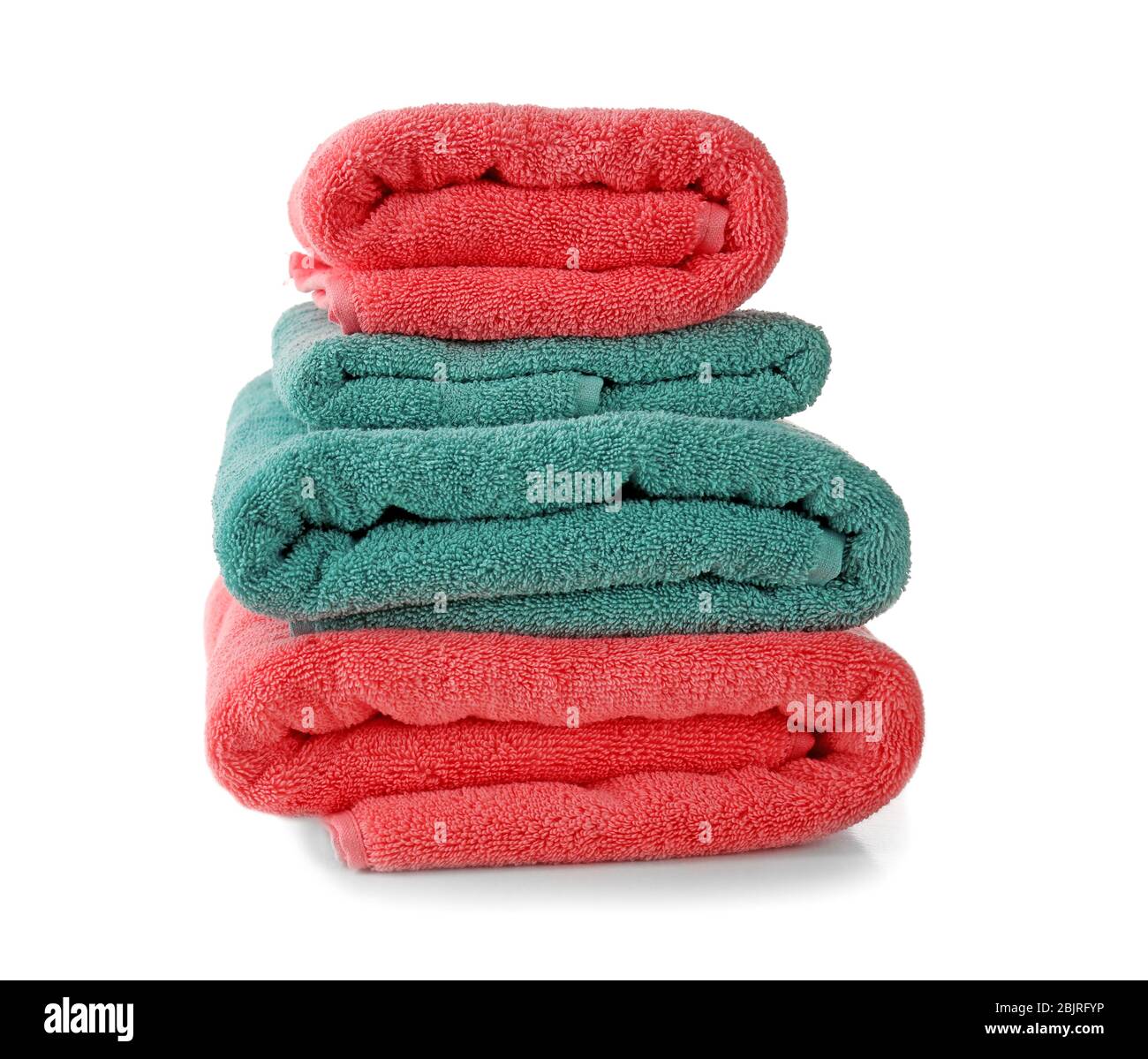 Stack soft terry towels Cut Out Stock Images & Pictures - Alamy